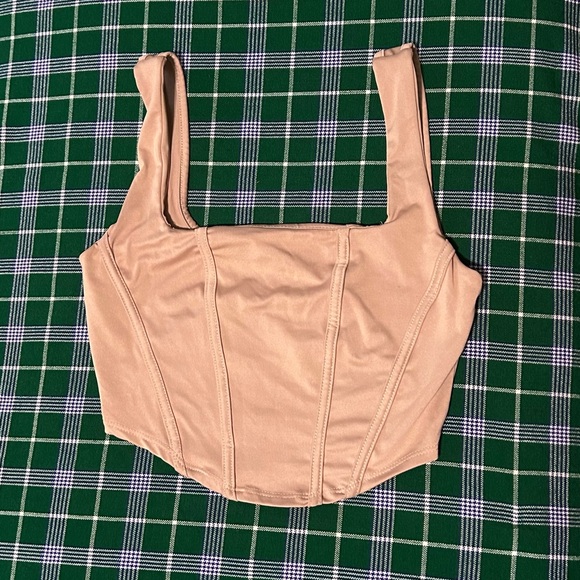 Fashion Nova | Tops | Neutral Tan Tone Buttery Soft Corset Style Crop ...